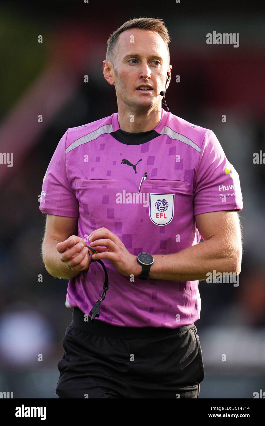 James Bell the referee during the Sky Bet League 1 match Stevenage vs ...
