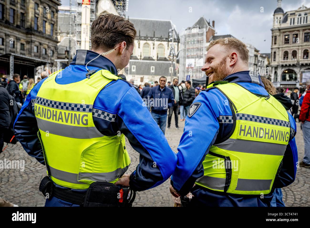 AMSTERDAM - Law enforcement officers are checking the enforcement ...