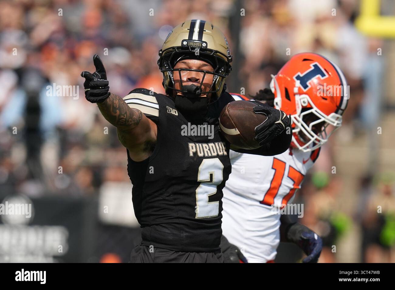 Purdue wide receiver Michael Jackson III (2) signals a first down ...