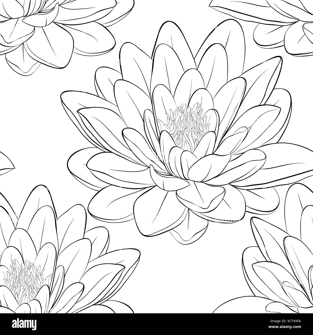 Seamless pattern yellow garden Black and White Stock Photos & Images ...