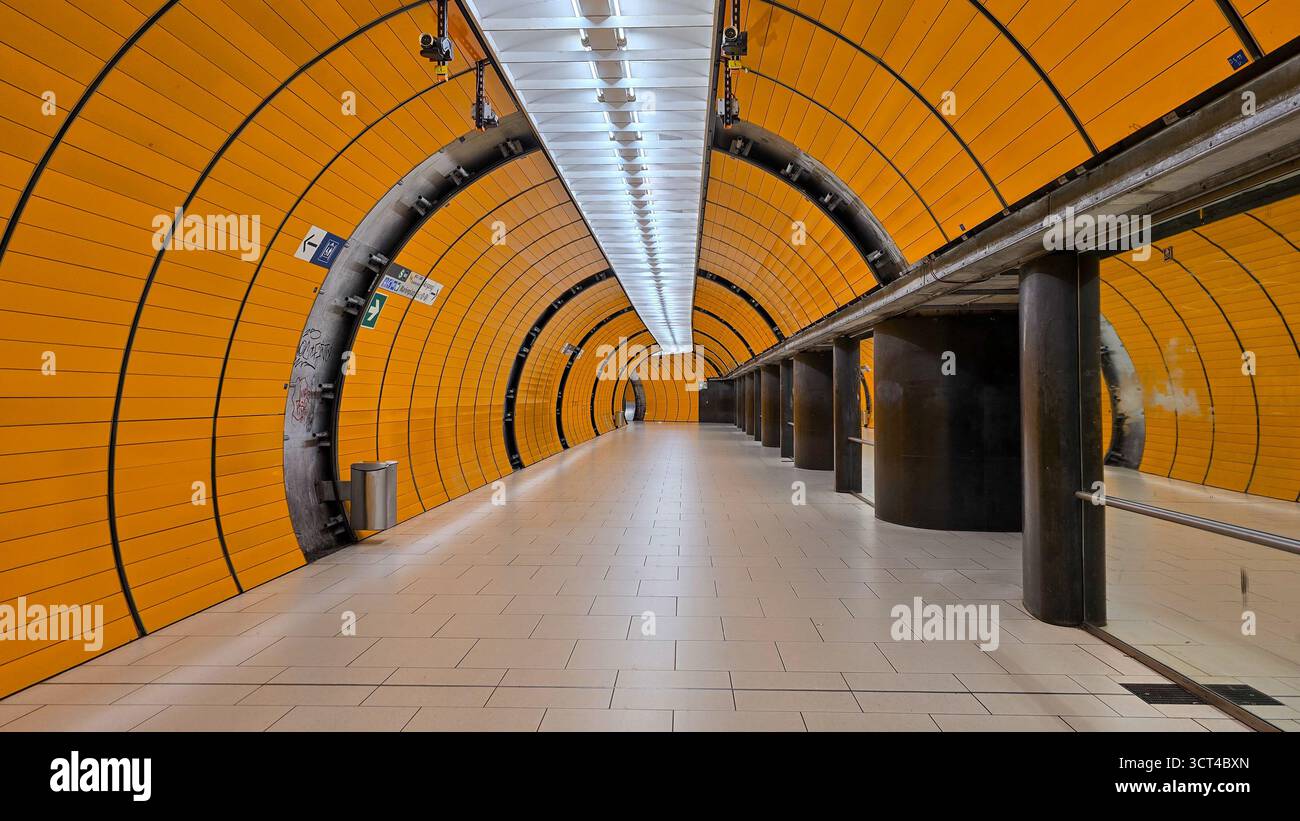Marienplatz subway underground station without people. September 28 ...