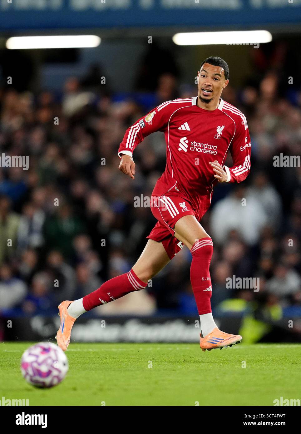 Liverpool's Hugo Ekitike during the Premier League match at Stamford ...