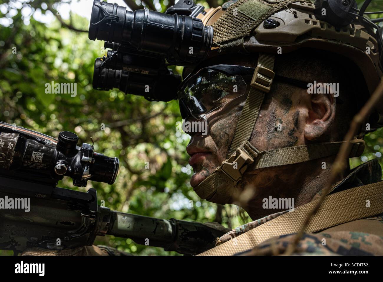 A U.S. Marine with Headquarters & Service Company, Battalion Landing ...