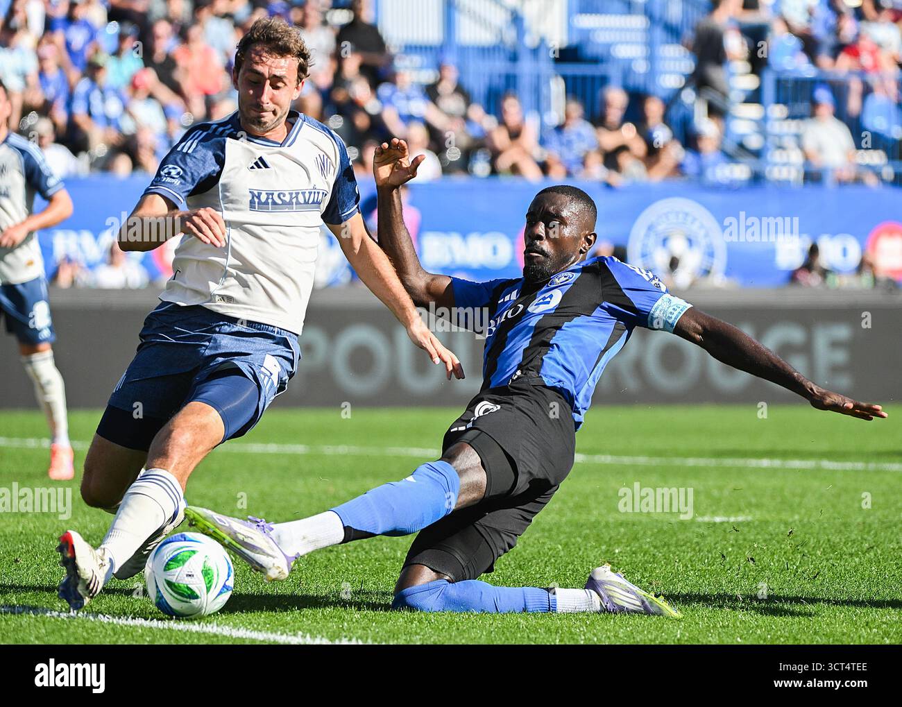 Nashville SC's Jack Maher, left, defends against CF Montreal's Prince ...