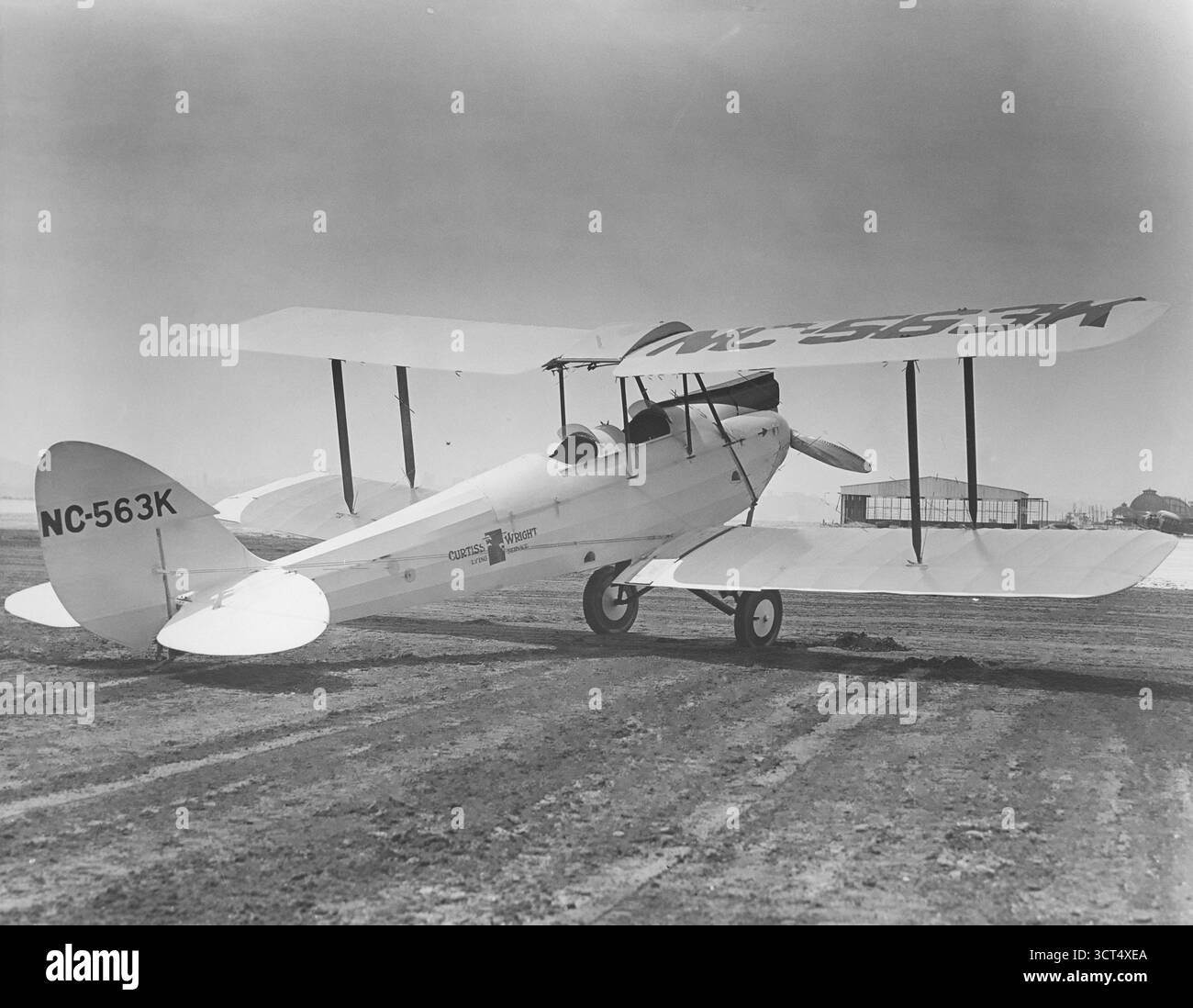 Curtiss Wright biplane parked on the tarmac Stock Photo - Alamy