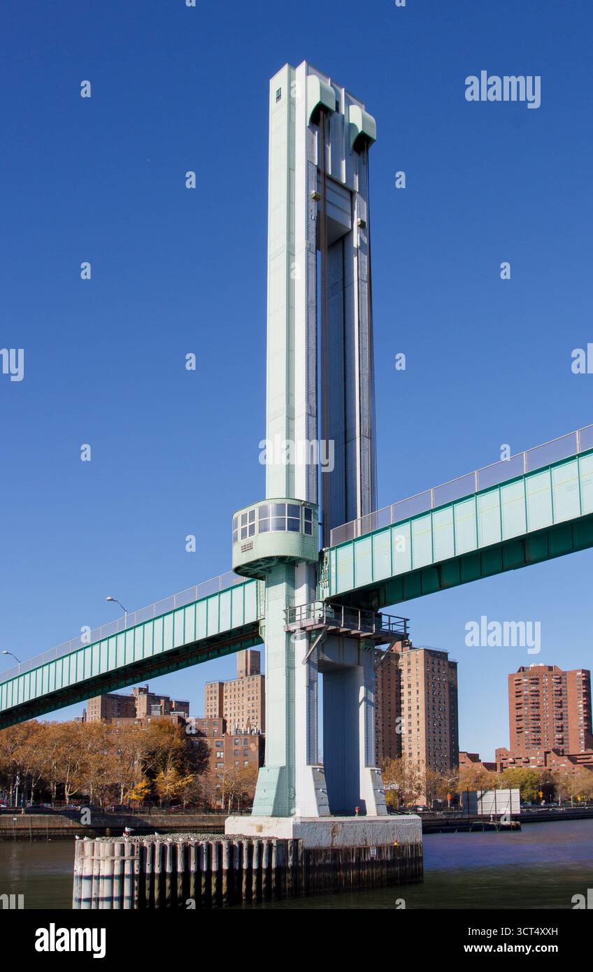 Historical Wards Island bridge over Harlem River, Upper East Side ...