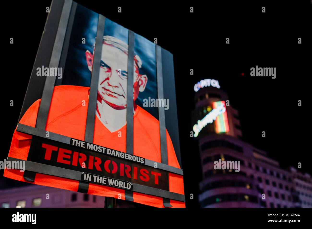 A poster of Netanyahu during the mobilization under the slogan 'Stop ...