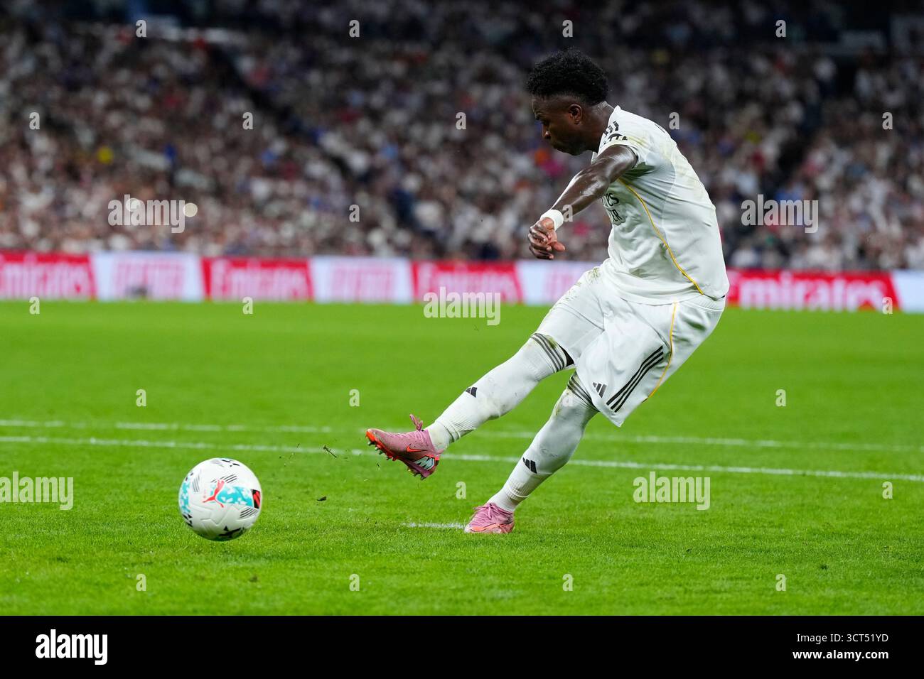 Real Madrid's Vinicius Junior scores his side's second goal by a ...