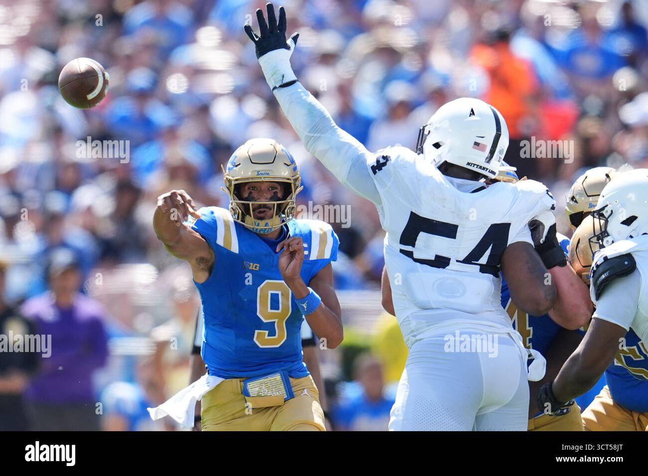 UCLA quarterback Nico Iamaleava (9) throws a pass during the first half ...