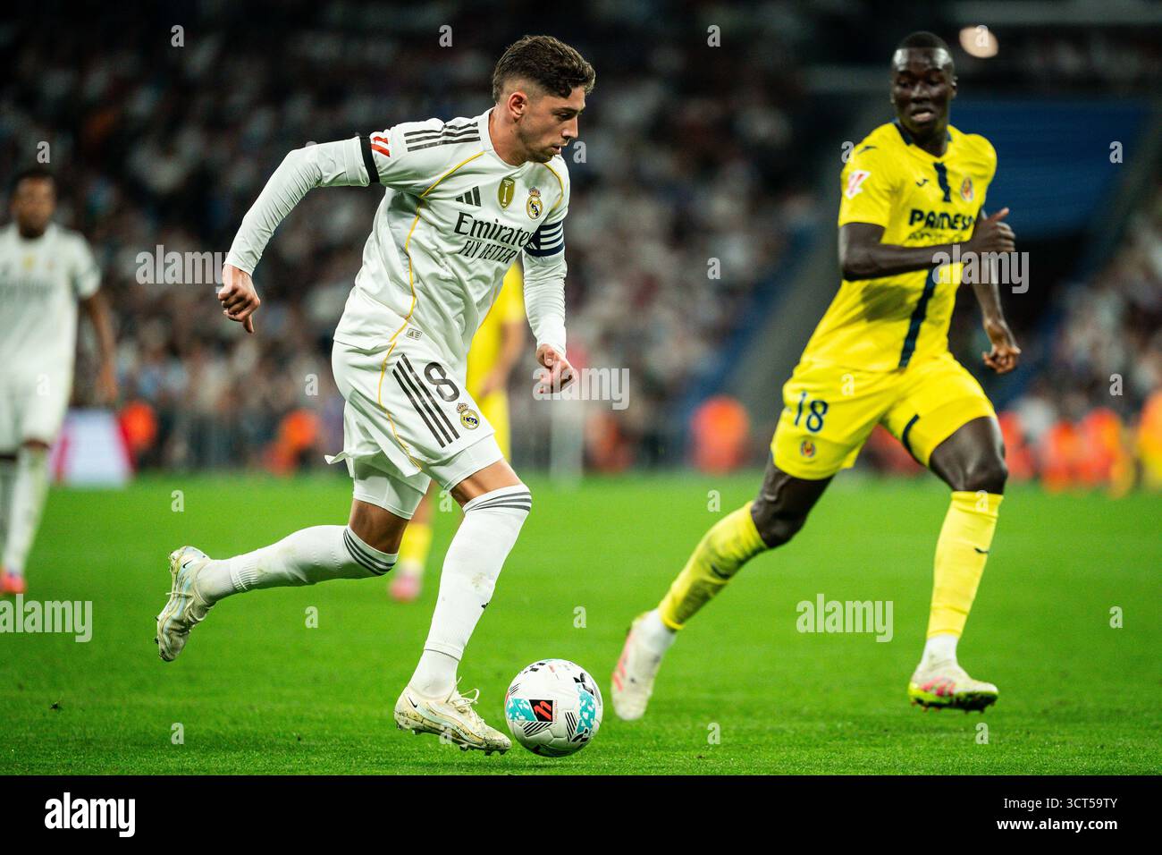 Federico VALVERDE of Real Madrid and Pape GUEYE of Villarreal CF during ...