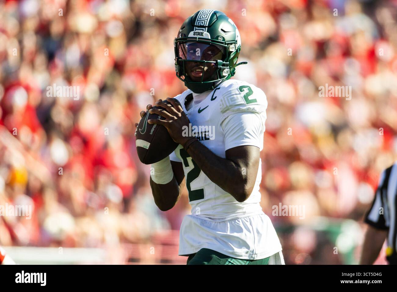 Michigan State Spartans quarterback Aidan Chiles (2) looks to pass ...