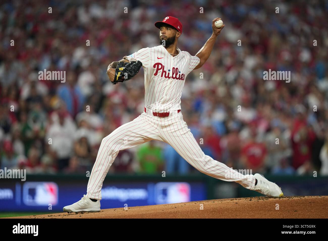 Philadelphia Phillies' Cristopher Sánchez pitches during the first ...