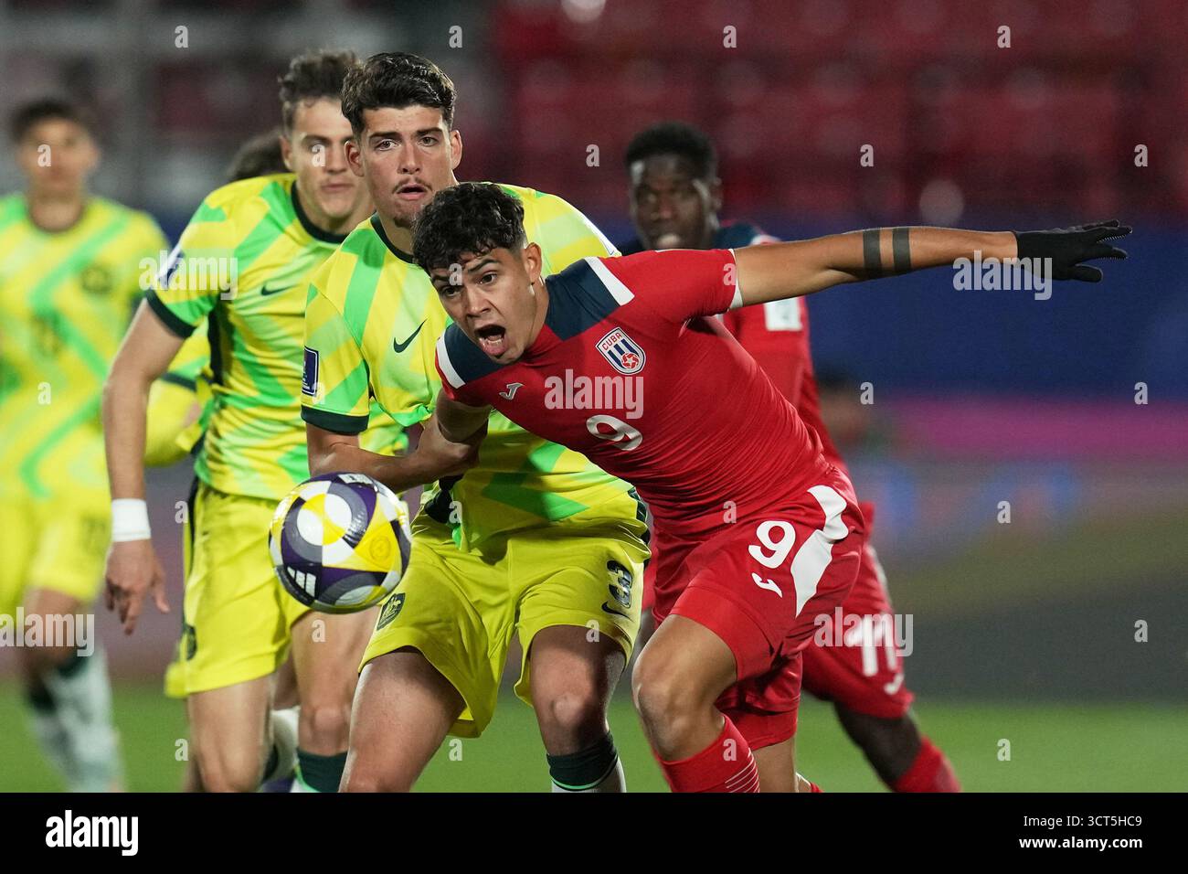 Cuba's Alessio Raballo (9) is challenged by Australia's Sebastian ...