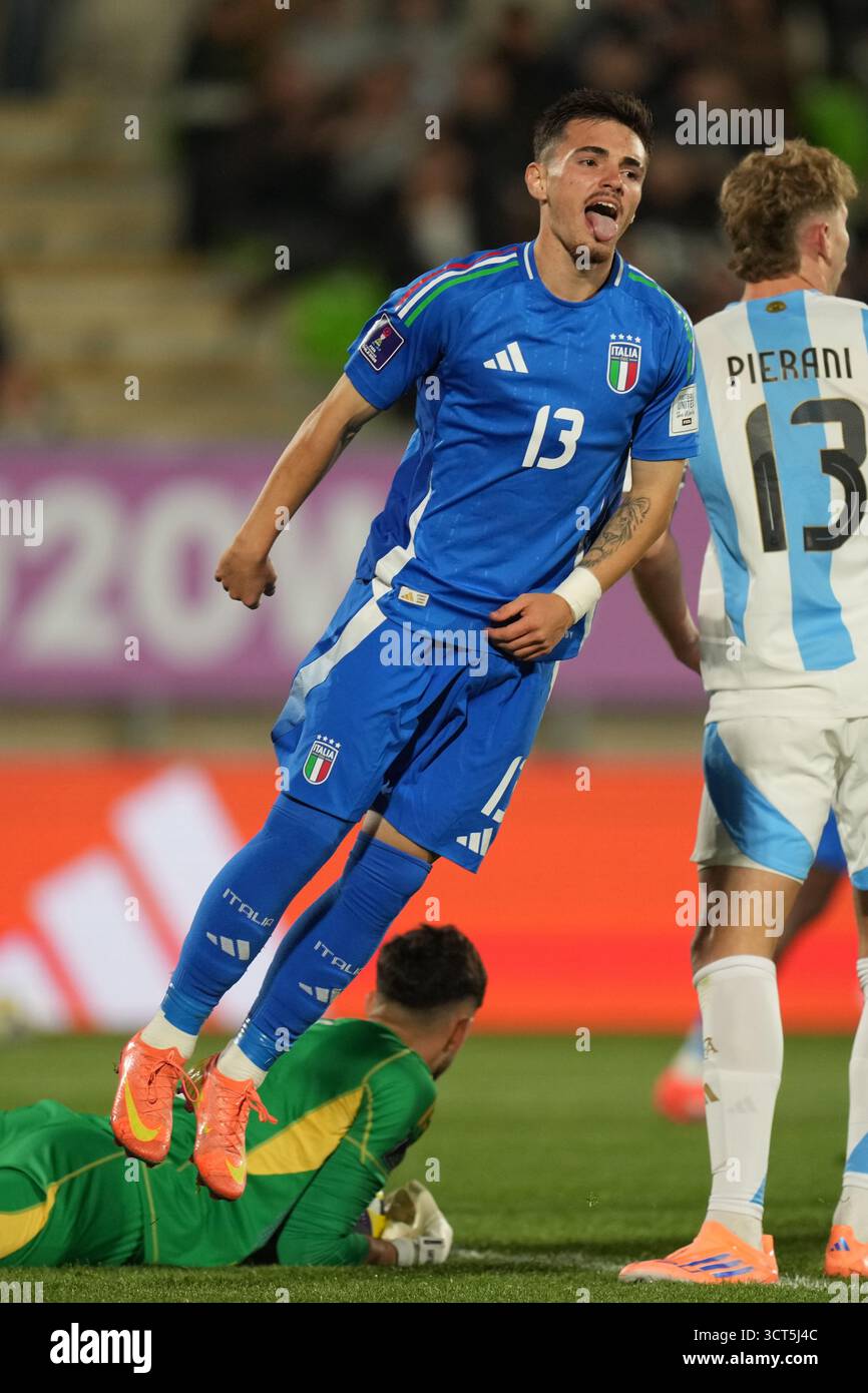 Italy's Emanuel Benjamin reacts after missing a chance to score a goal ...