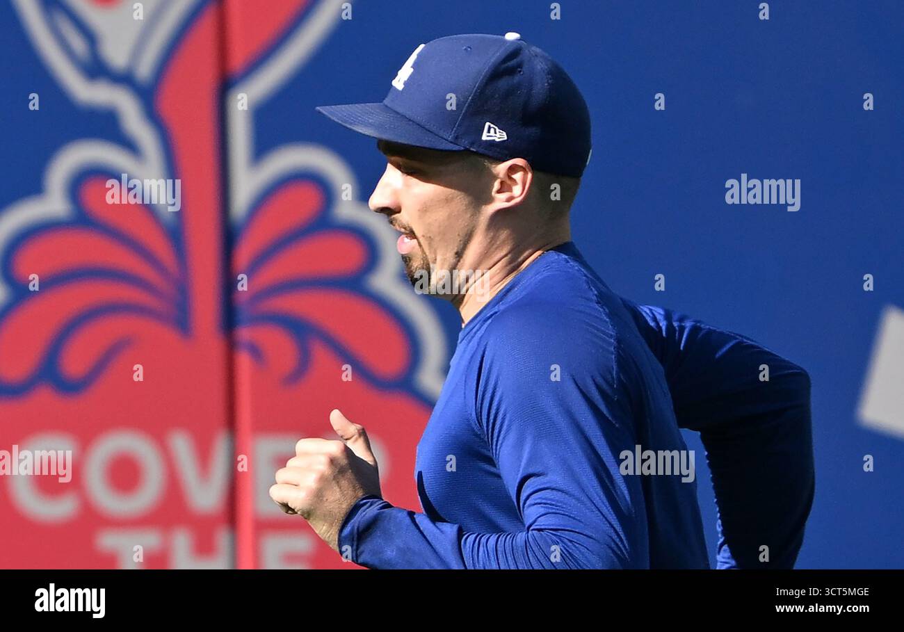 Los Angeles Dodgers pitcher Blake Snell is at a training session before ...