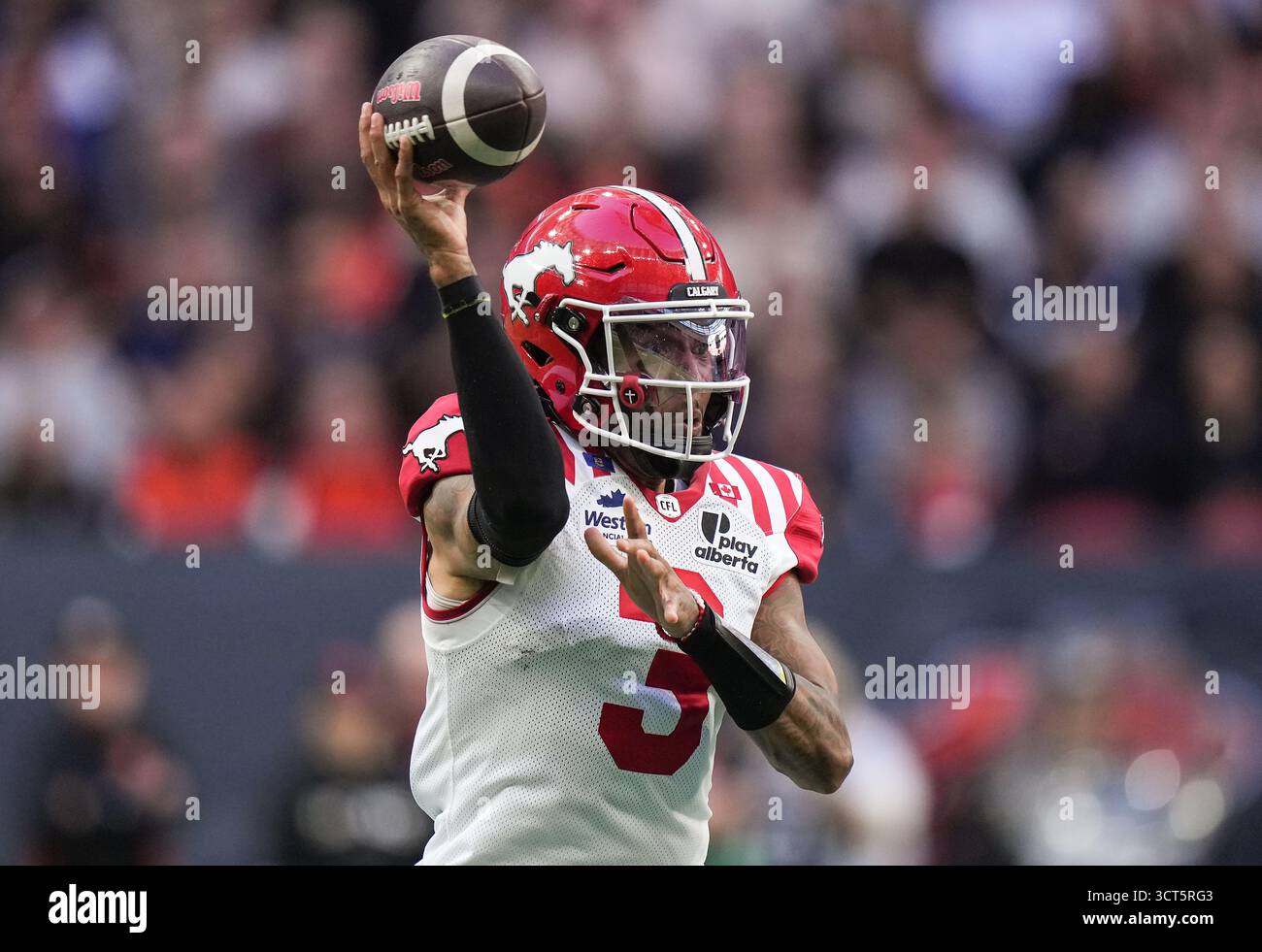 Calgary Stampeders quarterback Vernon Adams Jr. passes during the first ...