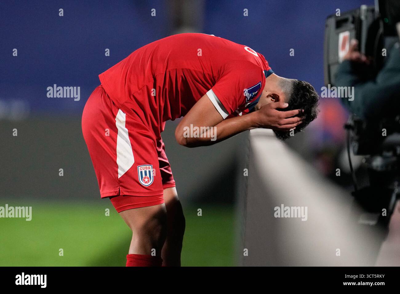 Cuba's Alessio Raballo reacts after missing a chance to score against ...