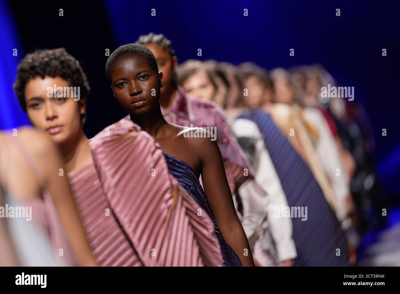 LISBOA FASHION WEEK A model walks the runway during Alves/Goncalves fashion show at Lisboa ...