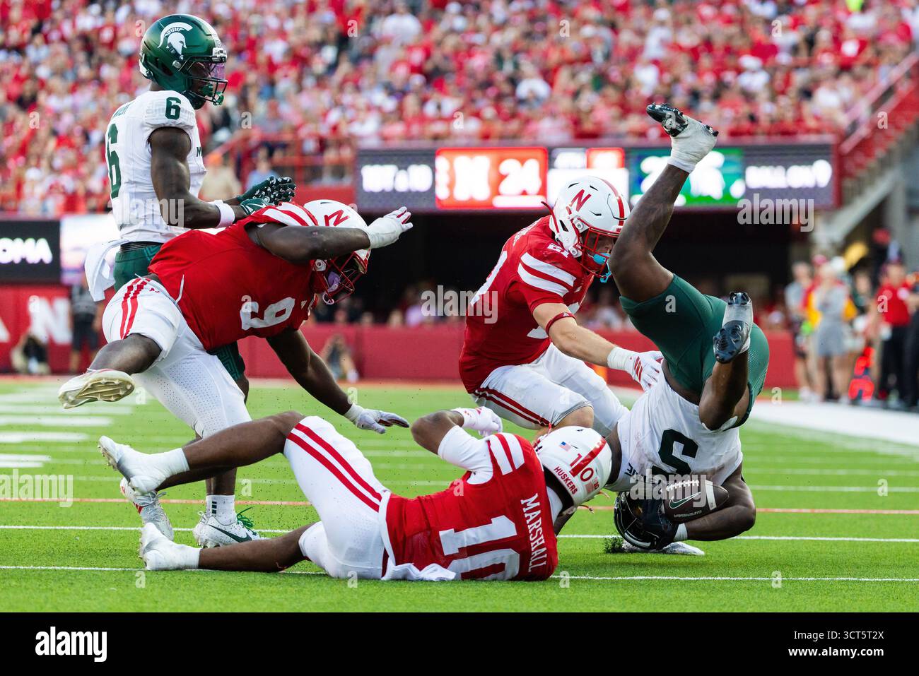 Michigan State Spartans running back Makhi Frazier (5) carries the ball ...