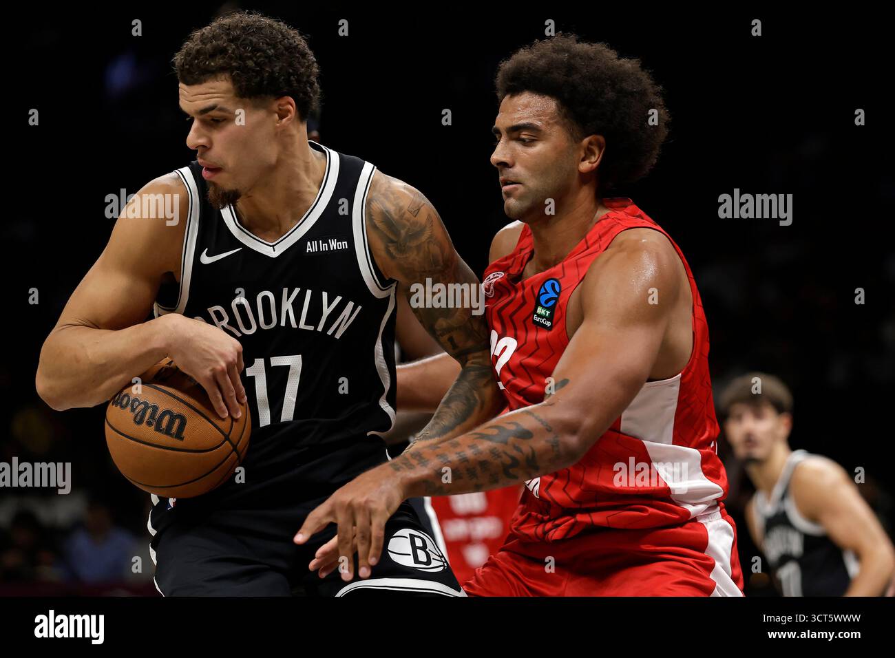 Brooklyn Nets forward Michael Porter Jr. (17) grabs a rebound in front ...