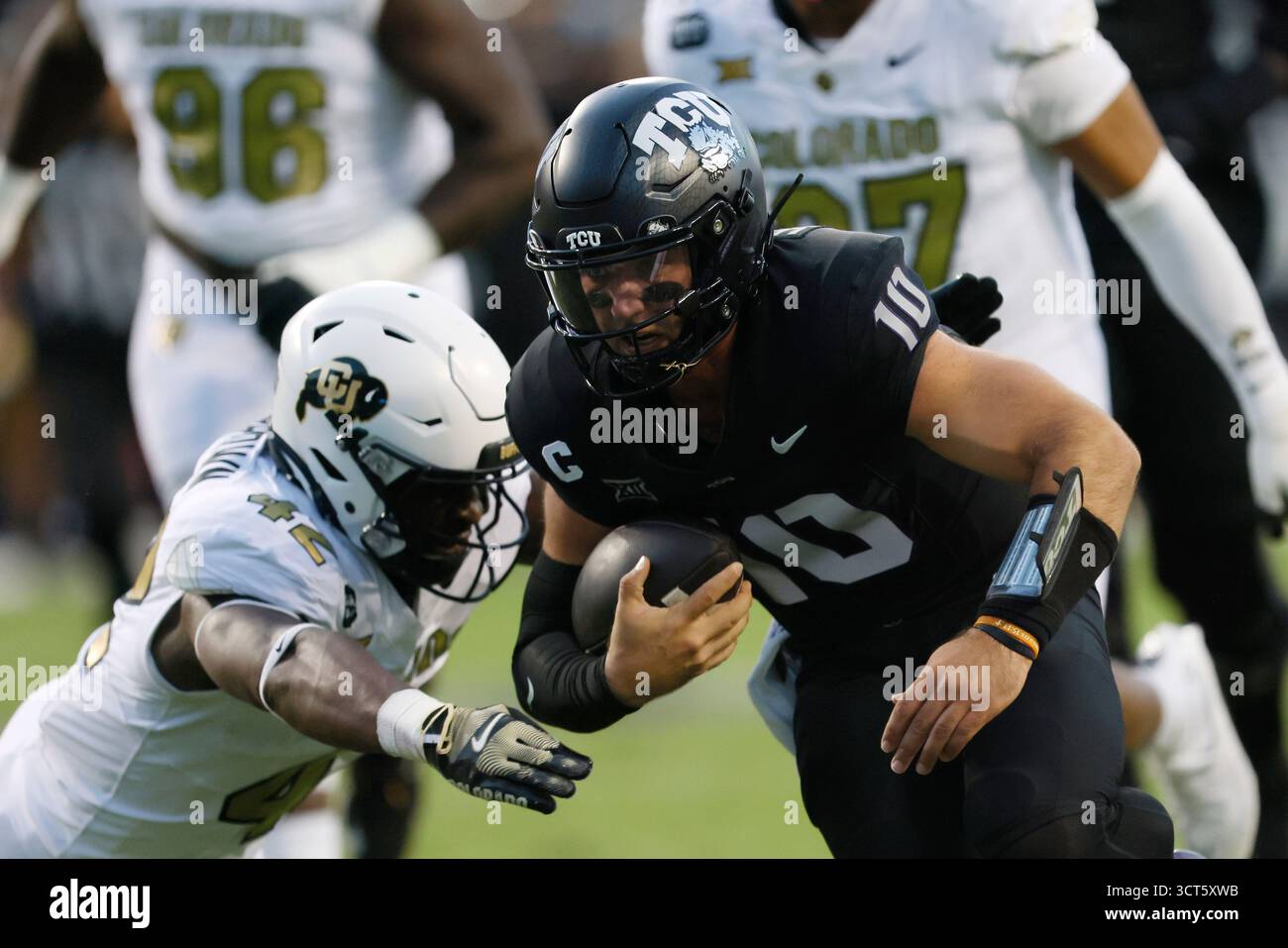TCU quarterback Josh Hoover (10) in action during the first half of an ...
