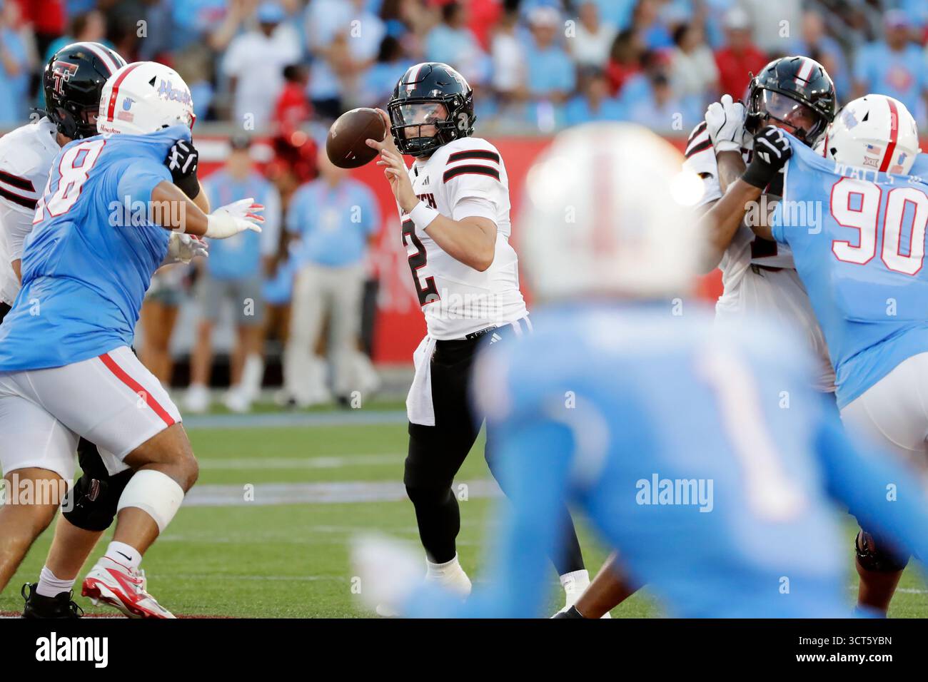 Texas Tech quarterback Behren Morton (2) looks to pass the ball against ...