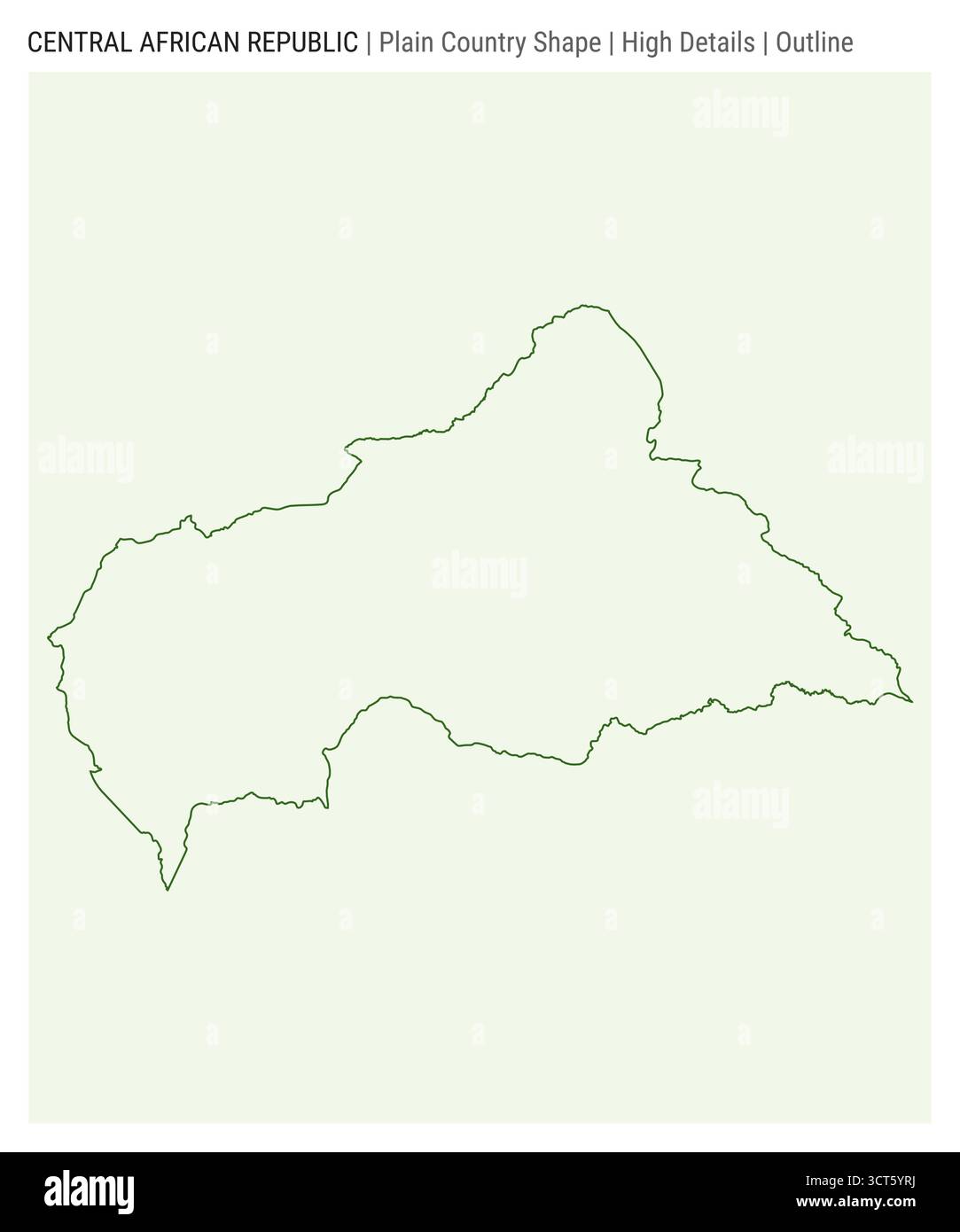 CAR plain country map. High details. Outline style. Shape of Central ...