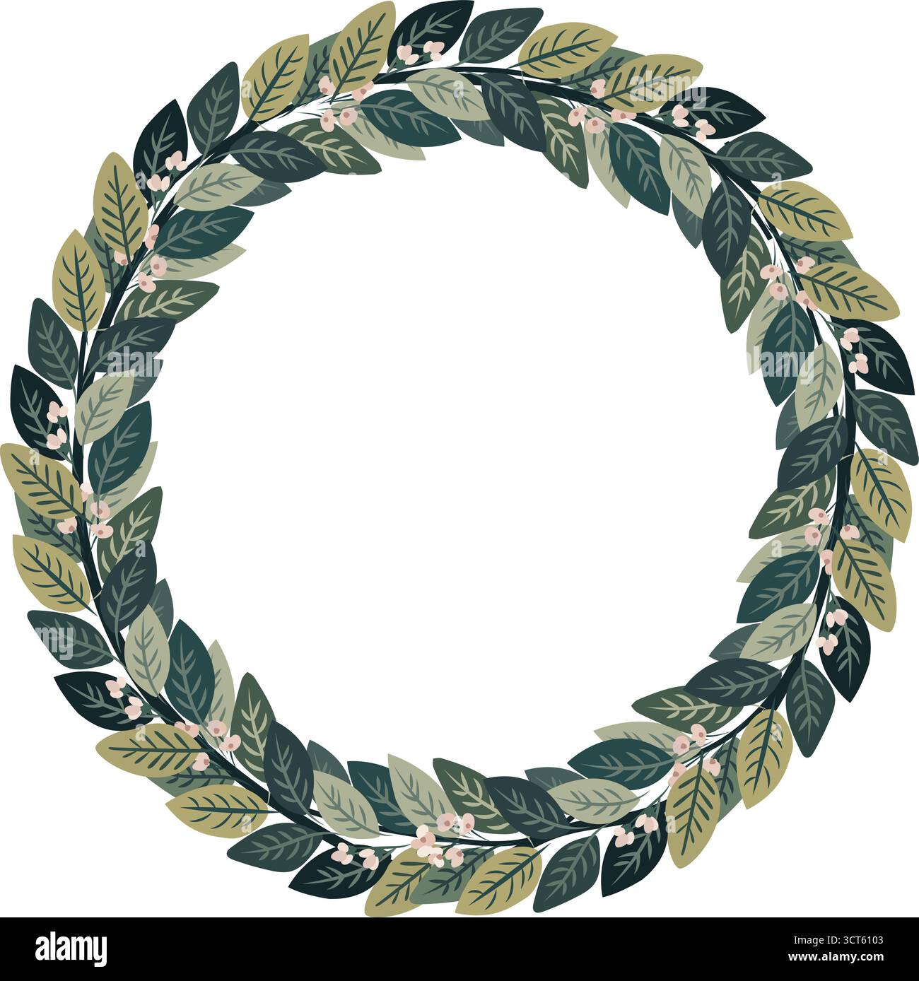 Leafy wreath clipart hi-res stock photography and images - Alamy