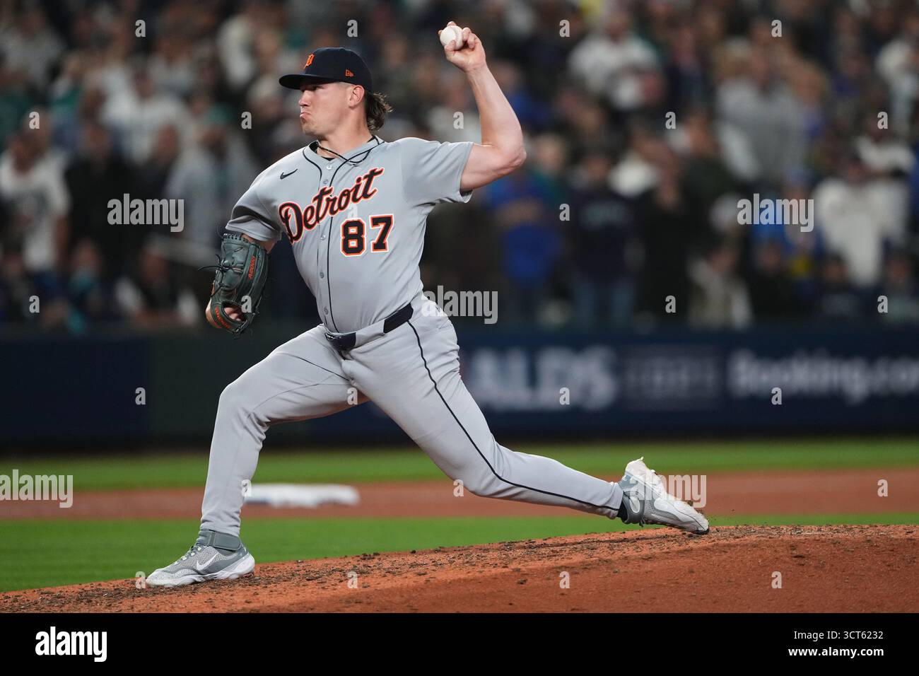 Detroit Tigers pitcher Tyler Holton throws during the sixth inning in ...