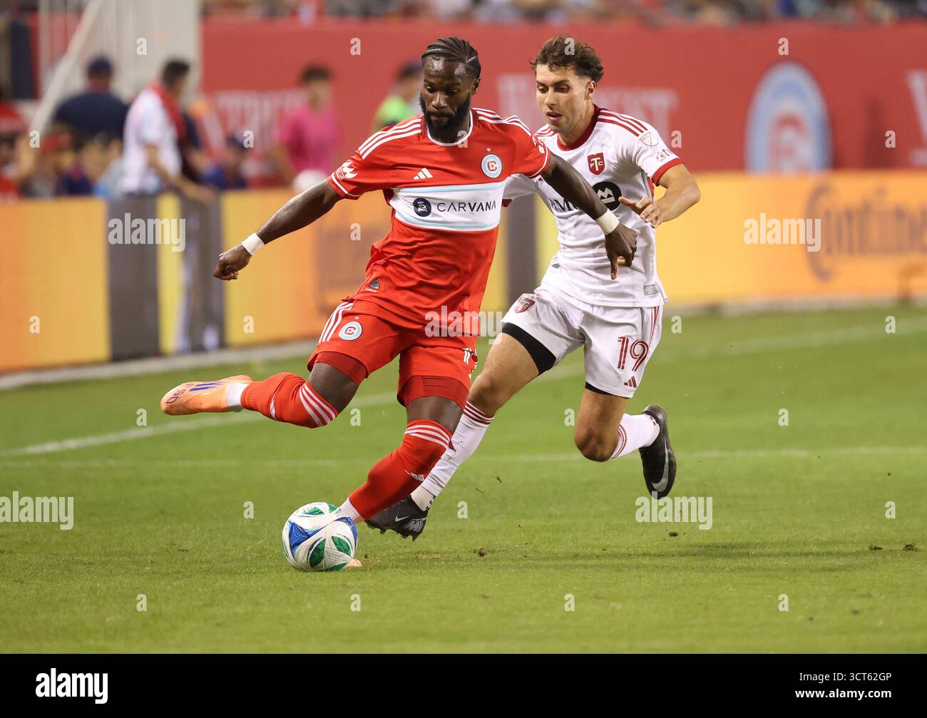 Chicago Fire forward Jonathan Bamba, left, and Toronto FC defender Kobe ...
