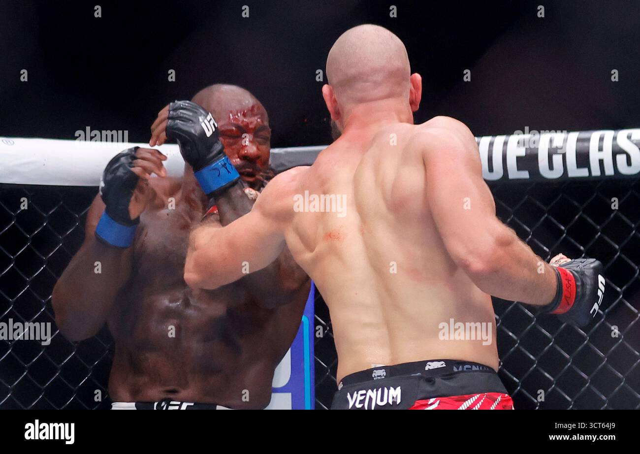 Khalil Rountree Jr., left, of the United States, is knocked out by Jiri ...