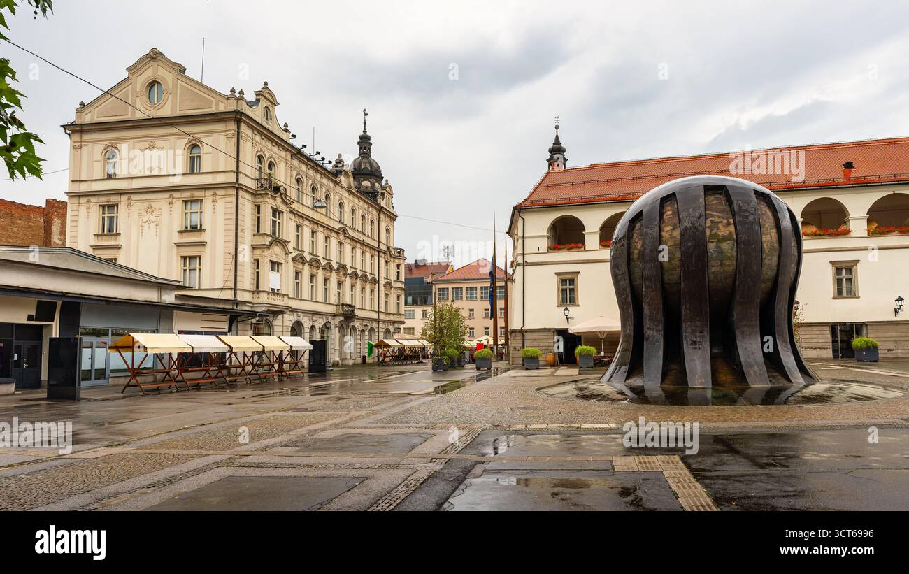 Medieval palaces in the historic center of the resort town of Maribor ...