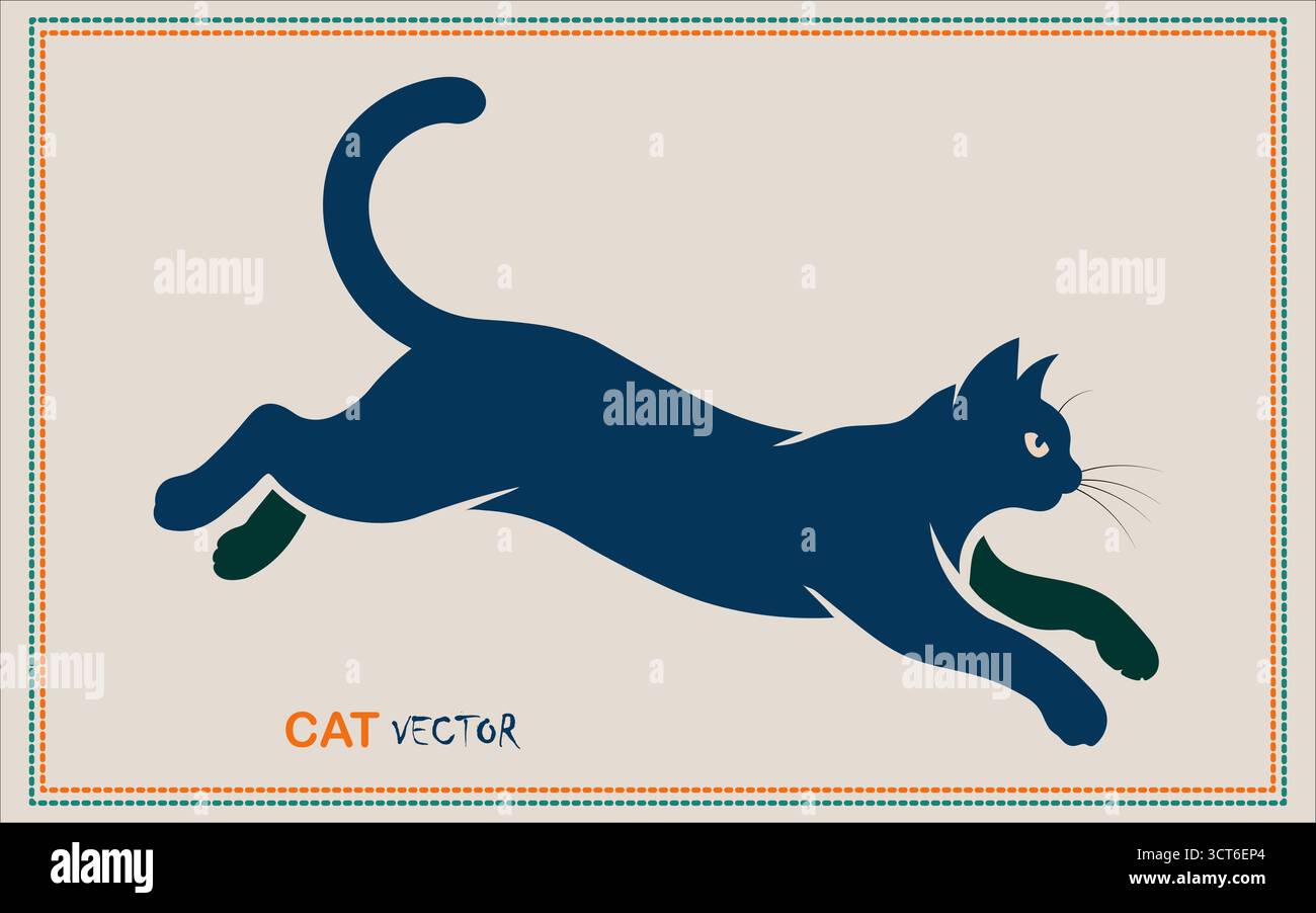 Leaping cat silhouette hi-res stock photography and images - Alamy