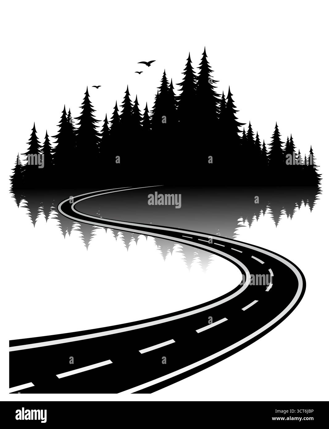 Winding forest path in Stock Vector Images - Alamy