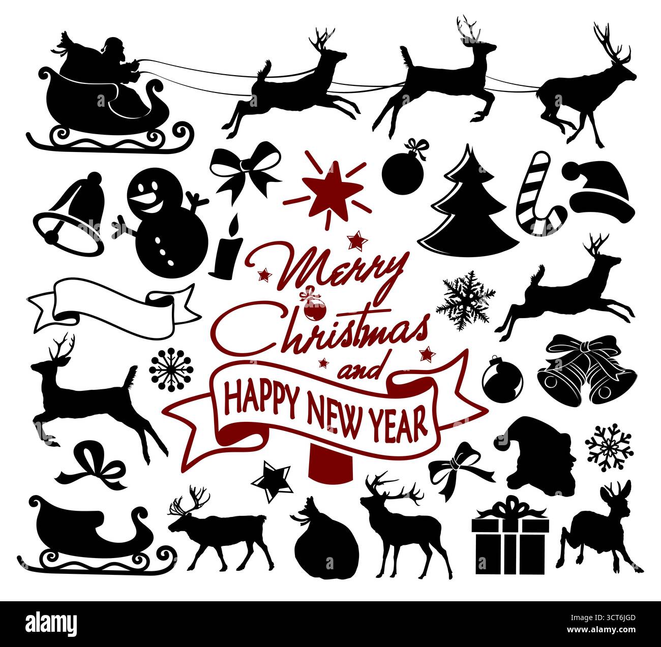 Big set of Christmas symbols Stock Vector Image & Art - Alamy