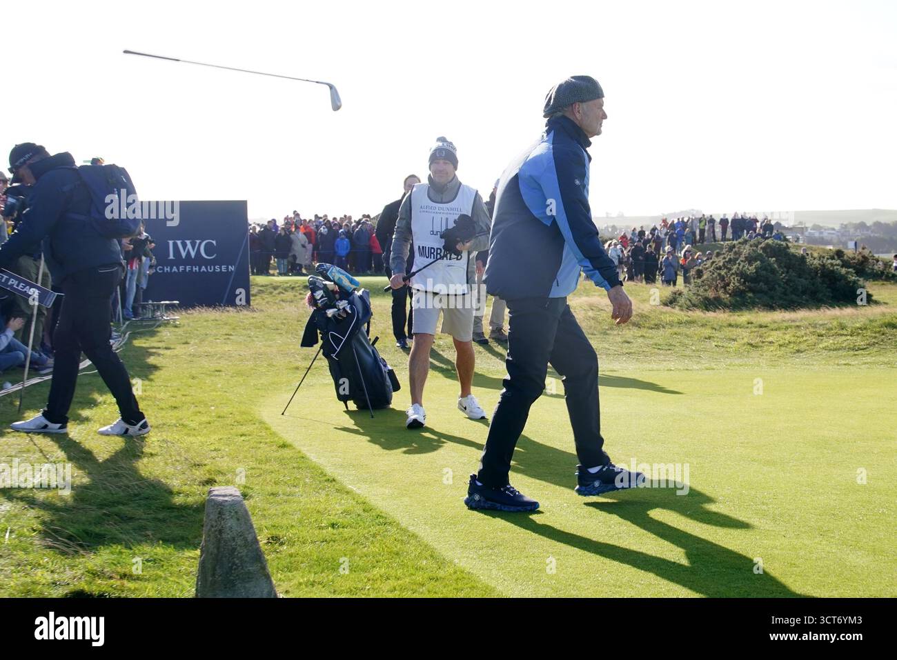 Bill Murray throws his club on the 4th hole during day four of the 2025 ...