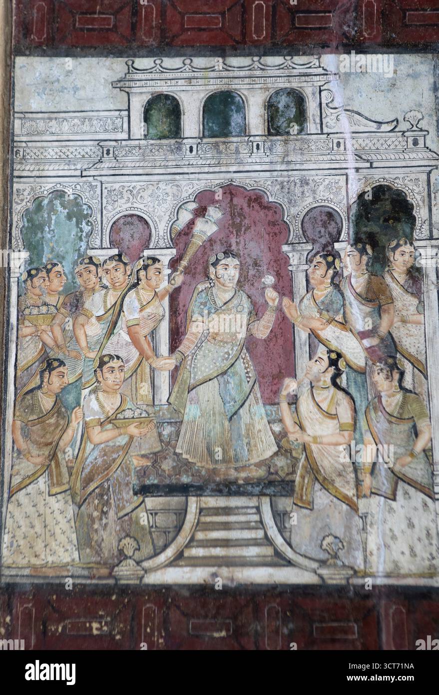 Mural painting in the Daria Daulat Bagh or Tipu Sultan's Summer Palace ...