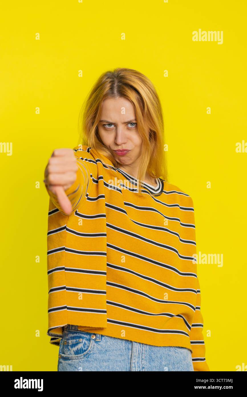 Woman showing disapproval indoors hi-res stock photography and images ...