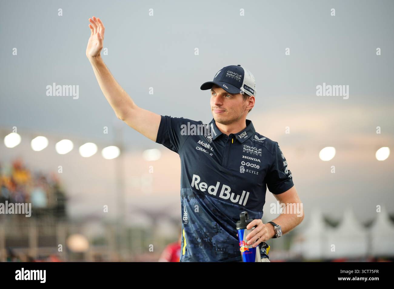 Red Bull driver Max Verstappen of the Netherlands waves to fans during ...
