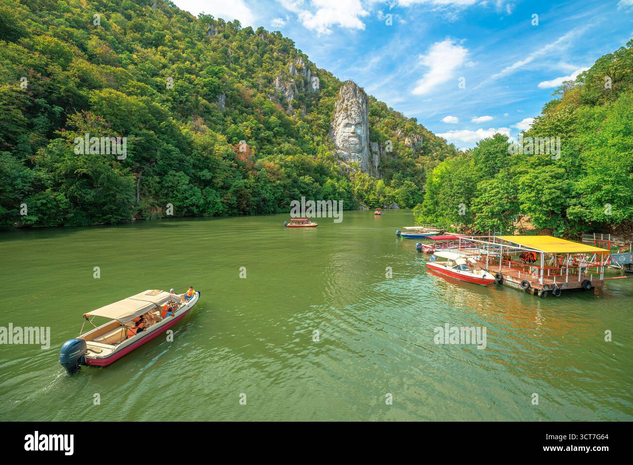 Romania -Sep 1, 2025: Decebalus Rex rock sculpture, a monumental ...