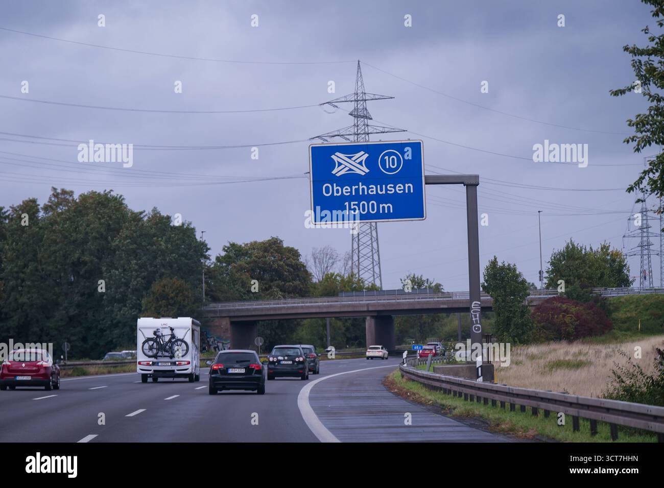 A3, Oberhausen, Deutschland, Europa, Autobahnabschnitt mit ...