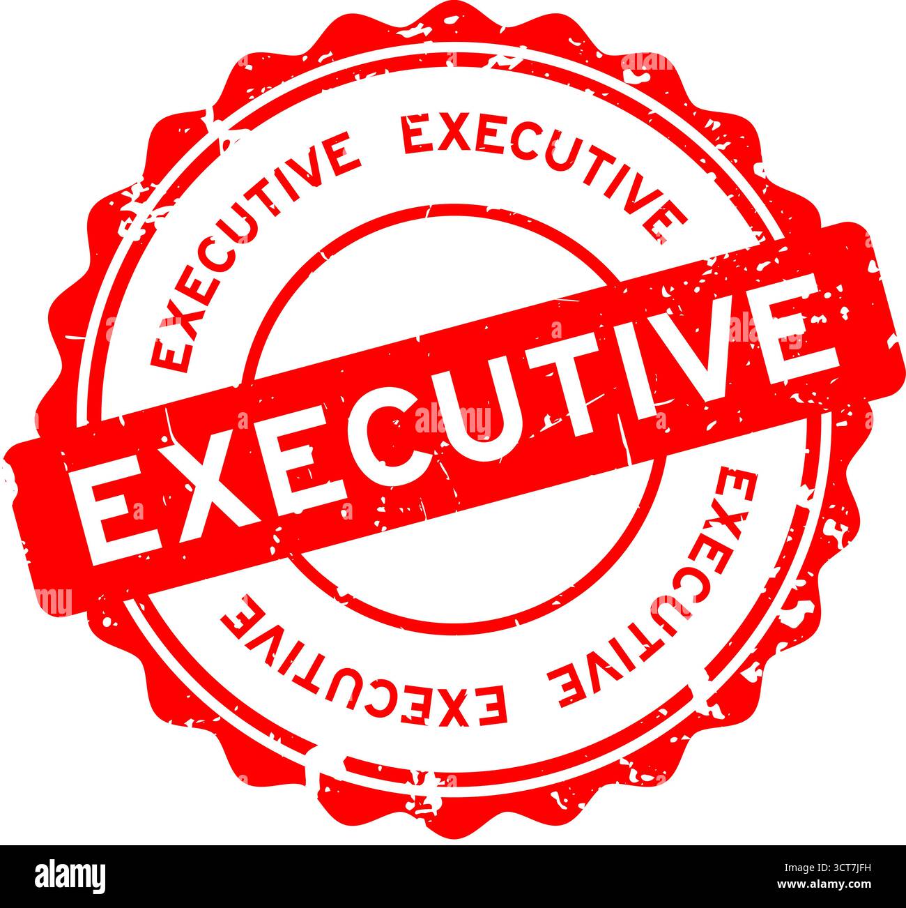 Grunge red executive word round seal stamp on white background Stock ...