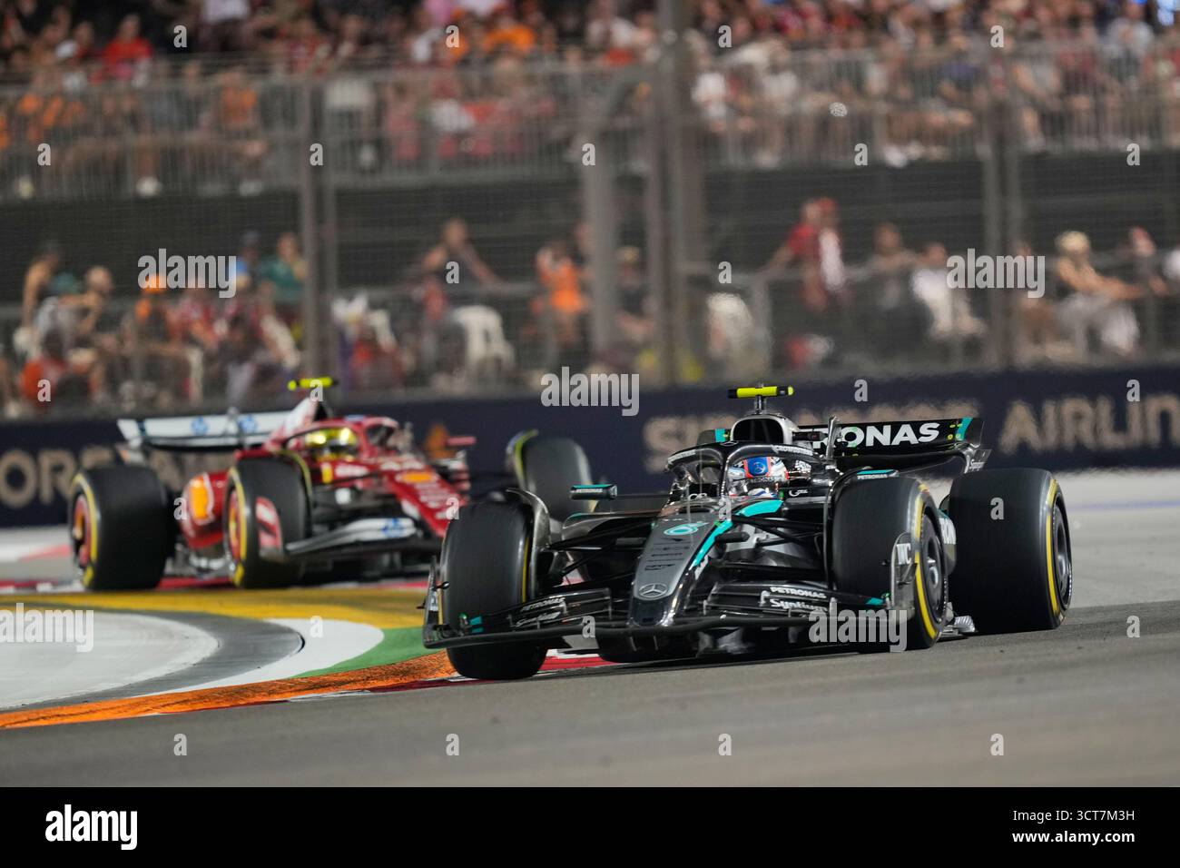 Mercedes driver Andrea Kimi Antonelli of Italy leads ahead of Ferrari ...