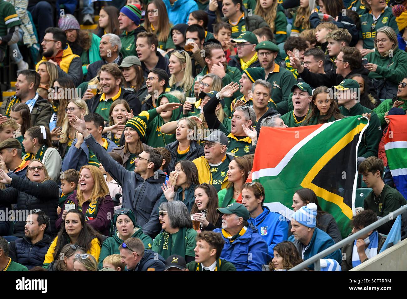 Fans of South Africa cheer during the Rugby Championship match between ...