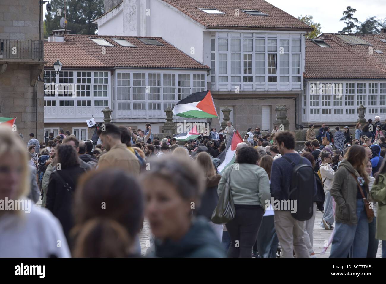 Santiago de Compostela, Spain. oct, 5th 2025. Demonstration protesting ...