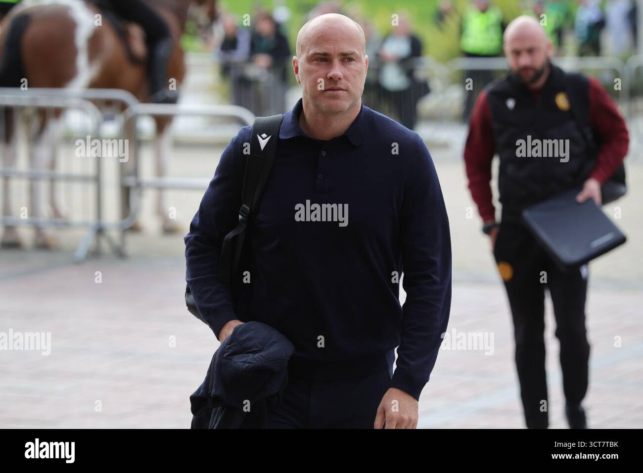 Motherwell manager Jens Berthel Askou arriving for the William Hill ...