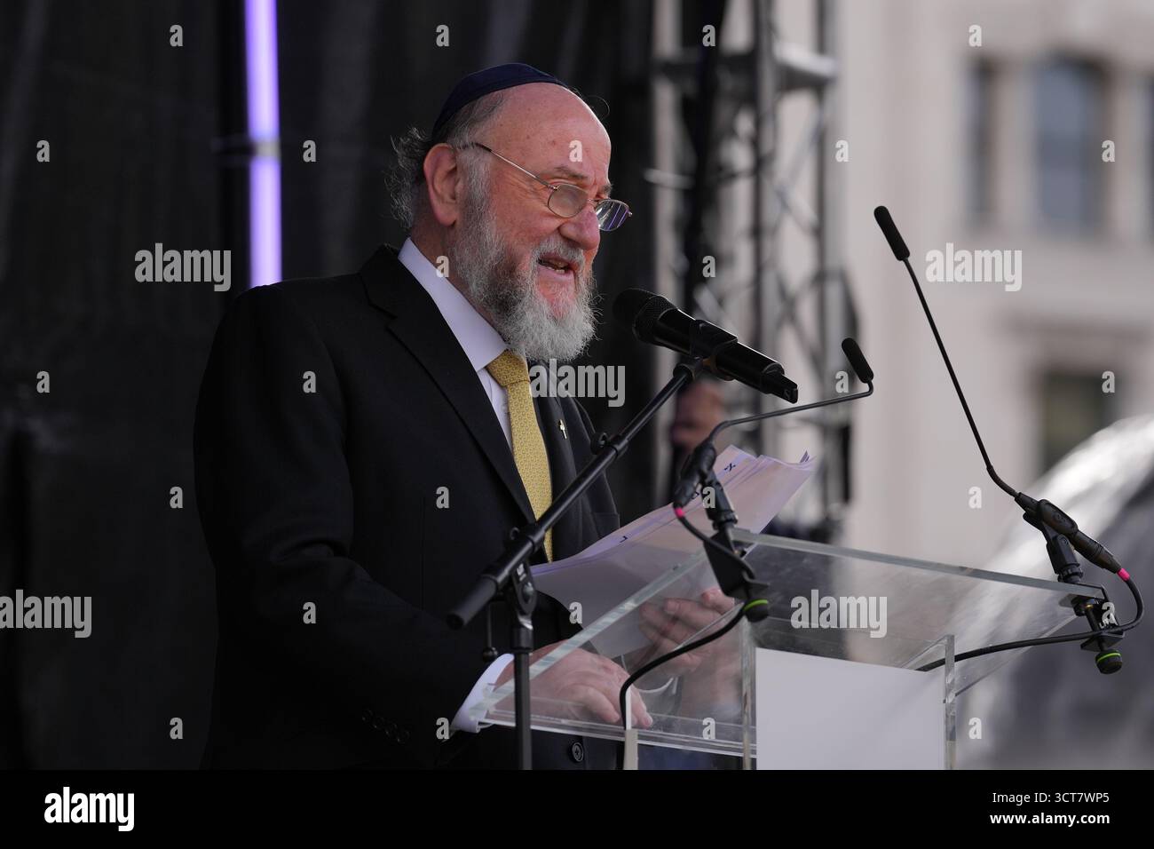 Chief Rabbi Sir Ephraim Mirvis speaks at an event organised by the ...