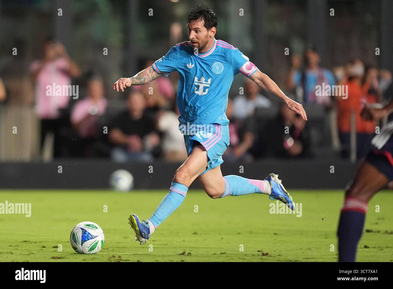 Inter Miami forward Lionel Messi runs with the ball during the first ...