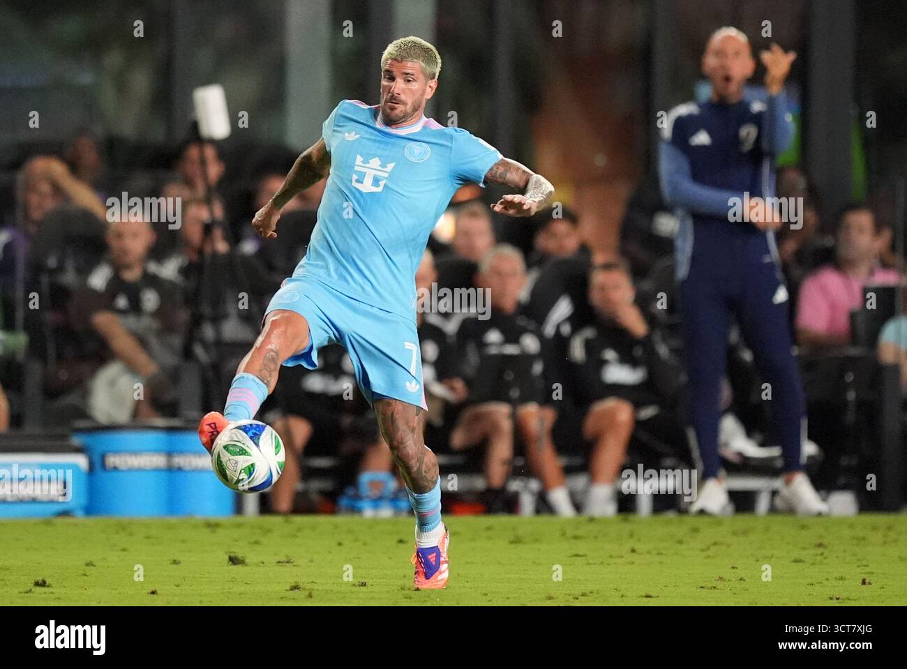 Inter Miami midfielder Rodrigo De Paul controls the ball during the ...