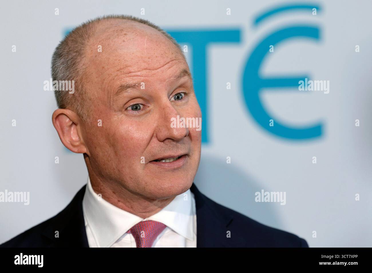 Irish presidential candidate, Fianna Fail's Jim Gavin, speaking to media after a debate on The ...